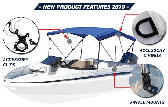 Boat Biminis 72" LONG, 46" HIGH, FITS 67"- 72" WIDE | Summerset Bimini Top